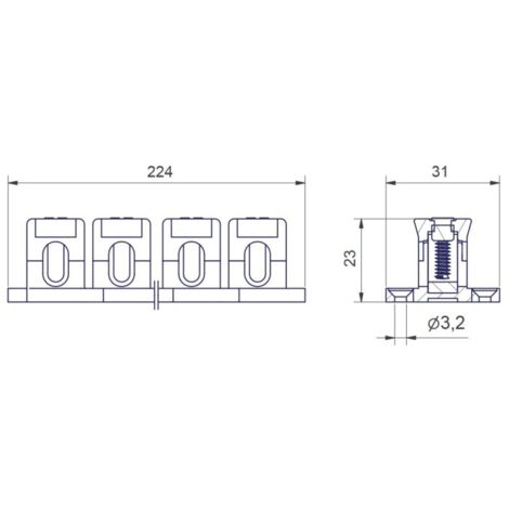 Tekox HPS-10 - HPS 12-pole passing wire strip 2x10mm2 - 500V 57A ...