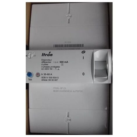 Itron 400029 EDF connection circuit breaker type 4P - 30-60A - 500mA ...