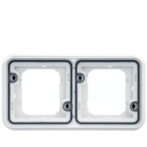 Hager WNA402B Double horizontal recessed support - cubyko - white IP55