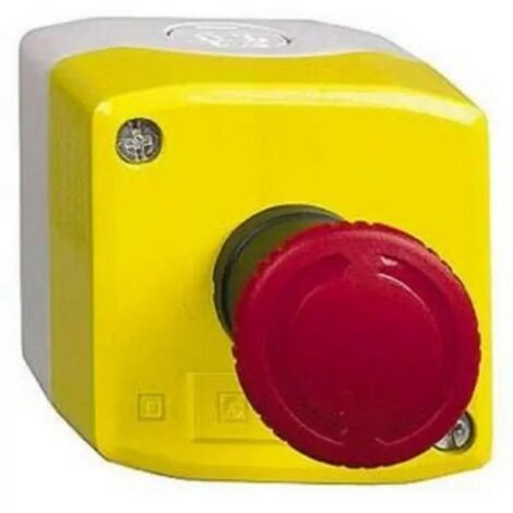 Schneider XALK174 HARMONY yellow box 1 red emergency stop Ø40 turn to ...