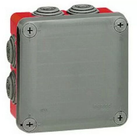 Legrand 92025 - Square box 105x105x55 waterproof Plexo grey/red - end ...