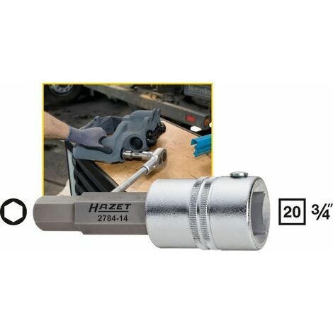Hazet Bremssattel-Schraubendreher-Steckschlüsseleinsatz - Vierkant hohl 20 mm (3/4 Zoll) - Innen ...