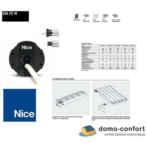 Moteur tub.Era Fit M 40Nm/12tr D45 mm-Fin course éléctr-Encodeur-NICE