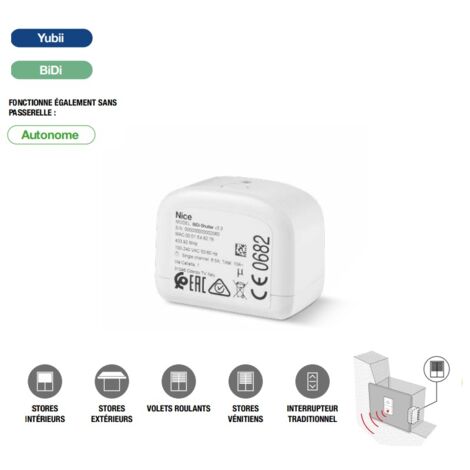 Micromodule / Micro-récepteur pour volet roulant et stores - connectée Yubii Home - Bidi-Switch ...
