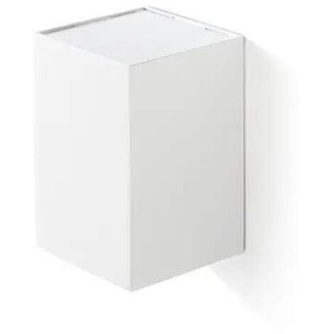 LUNE aplique cuadrado de pared blanco liso con interruptor 40530