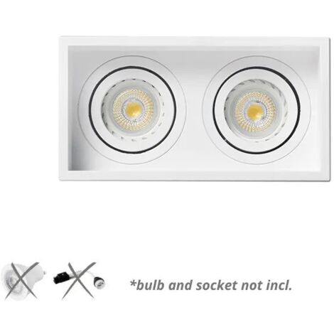 ACRE Empotrable de techo orientable blanco cuadrado 2 luces