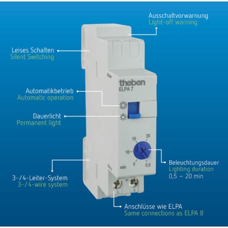 Theben ELPA 7 elektromechanischer Treppenlichtzeitschalter, Treppenhausautomat