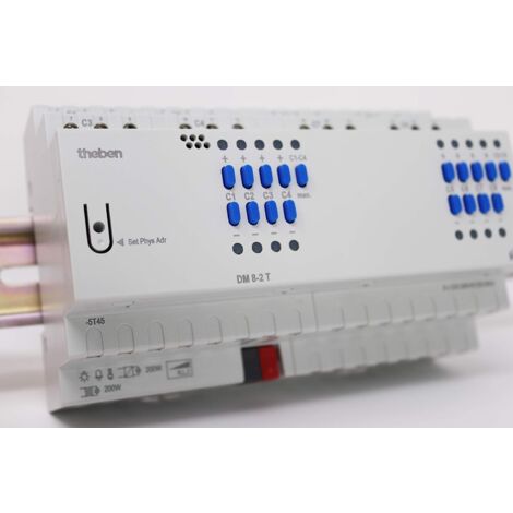 Theben DM 8-2 T KNX 8-fach Universal-Dimmaktor FIX2, Dimmbereich 0-100%