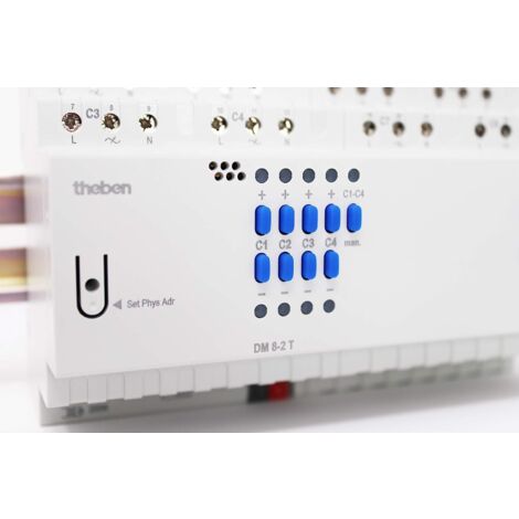 Theben DM 8-2 T KNX 8-fach Universal-Dimmaktor FIX2, Dimmbereich 0-100%