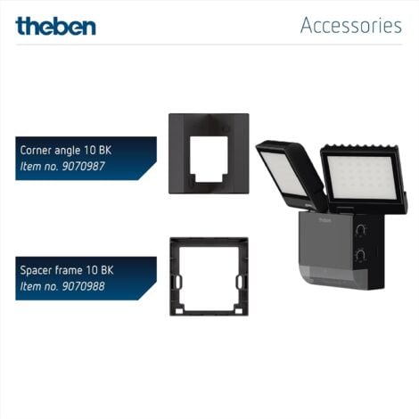 Theben 1020803 theLeda S17-100 BK LED-Strahler I integrierter Bewegungsmelder I schwarz I 17 W I ...