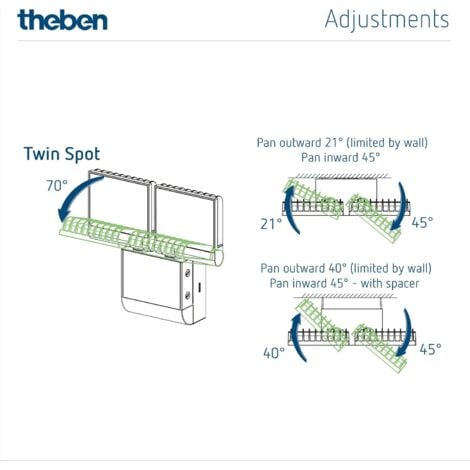 Theben 1020803 theLeda S17-100 BK LED-Strahler I integrierter Bewegungsmelder I schwarz I 17 W I ...