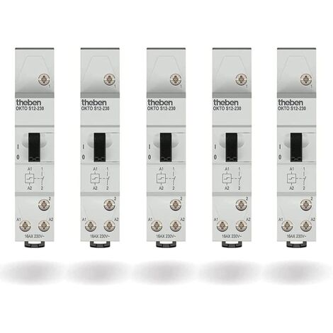 5x Theben 3120120 OKTO S12-230 Stromstoßschalter I Stromstoßrelais I ...