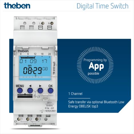 Theben TR610 top3 - digitale 1-Kanal Zeitschaltuhr mit App ...