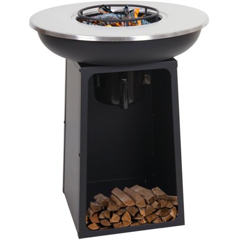 Bol de feu avec plaque de grill HHG-866 foyer grill corbeille de feu ...