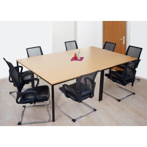 Bureau Braila, table de conférence / seminaire, 120x80cm, aspect hêtre