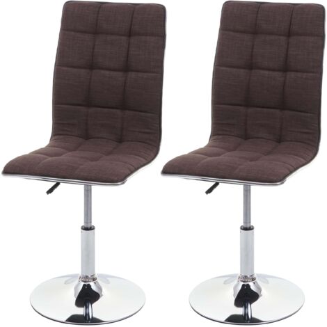 2x chaise de salle à manger HHG-616, chaise de cuisine, tissu/textile, brun