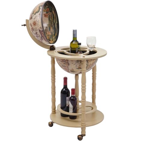 Bar de salon HHG-522, minibar, étagère de vin, globe terrestre Ø 33cm ...