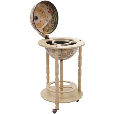 Bar de salon HHG-522, minibar, étagère de vin, globe terrestre Ø 33cm ...