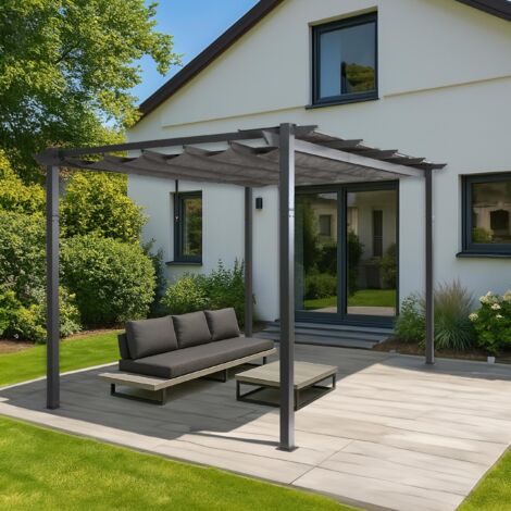Pergola en aluminium HHG-053, pavillon de jardin Pavillon de jardin ...