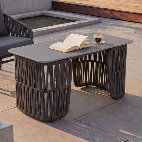 Table basse HHG-224, table de jardin, table de balcon, extérieur ...