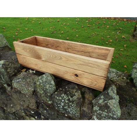 Hand Made 51cm x 18cm x 14cm Rustic Wooden Garden Window Box / Flower ...