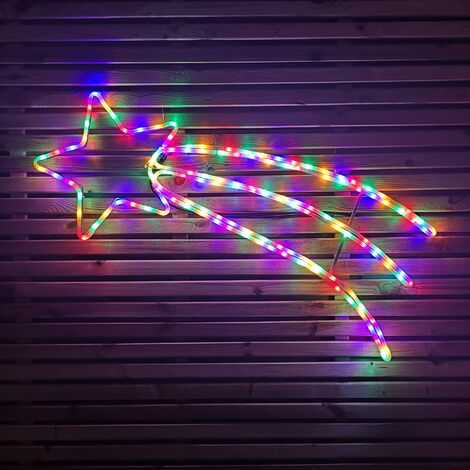 1m Multicoloured LED Flashing Indoor Outdoor Shooting Star Christmas ...