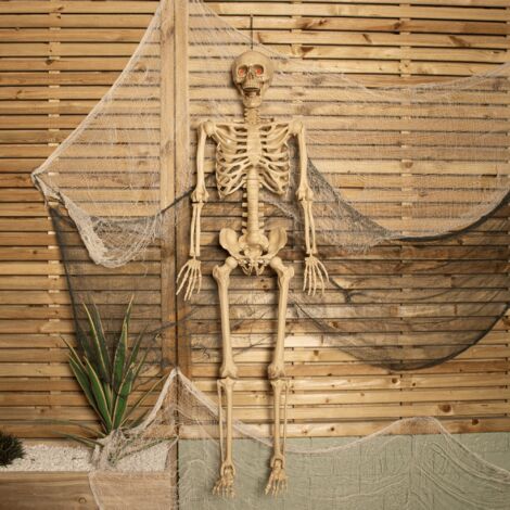 5ft (150cm) Posable Full Body Halloween LED Skeleton Decoration with ...