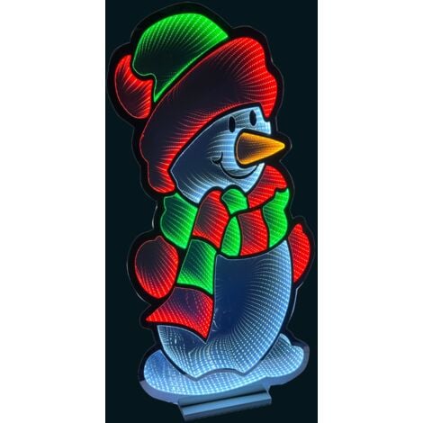 4ft (1.2m) Tall Standing Light up Snowman Infinity Christmas Decoration ...