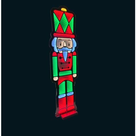 4ft (1.2m) Tall Light up Christmas Nutcracker Infinity Decoration with LEDs