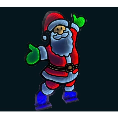 4ft (1.2m) Tall Light up Santa Christmas Infinity Decoration with Multi ...