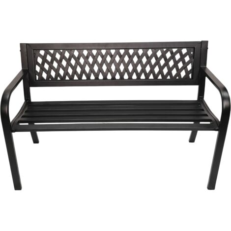 Keswick 2 Seater Outdoor Modern Lattice Design Metal Garden Patio Bench