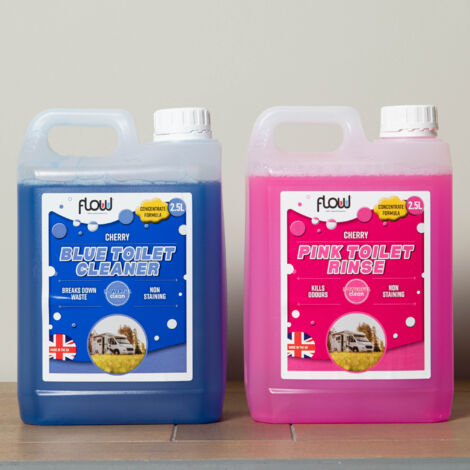 2.5L Cherry Pink & Blue Toilet Cleaning Rinse Concentrate Fluid Set