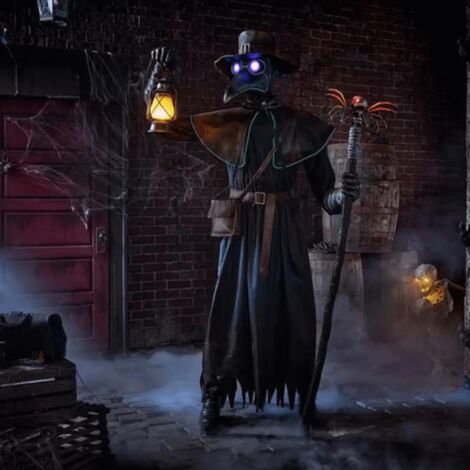 Home Accents 7ft Halloween Plague Doctor Animatronic Decoration with ...