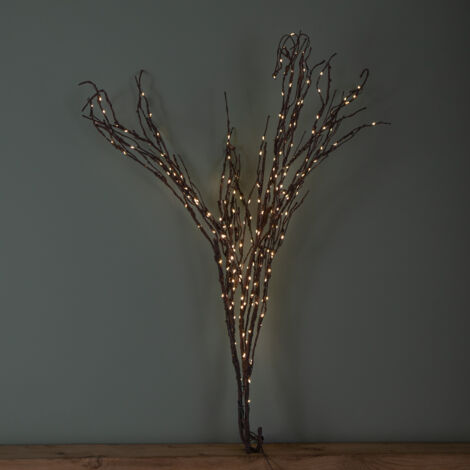 90cm Set of 3 Light up Christmas Twigs with 210 Warm White LEDs (Twigs ...