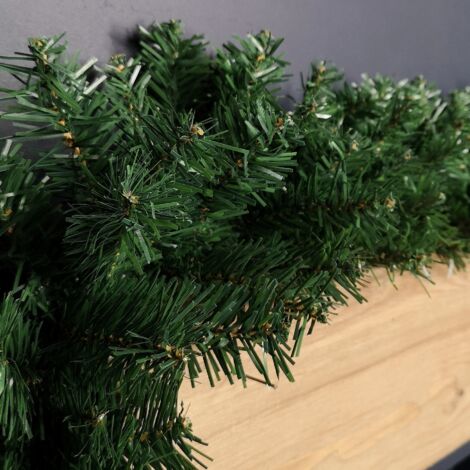 Premier 270cm (9ft) x 25cm Plain Green Christmas Garland Decoration