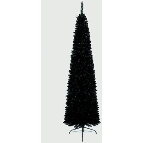 2m (6.5ft) Premier Pencil Style Slim Christmas Tree in Black