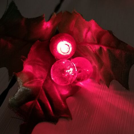 50 LED 3.6m Indoor Outdoor Red Berry & Holly Christmas Lights