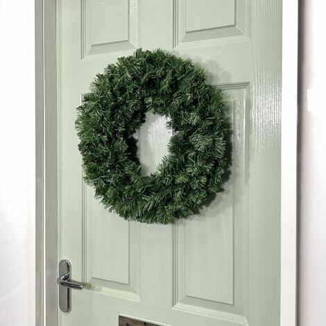 40cm Plain Green Canadian Pine Artificial Christmas Wreath
