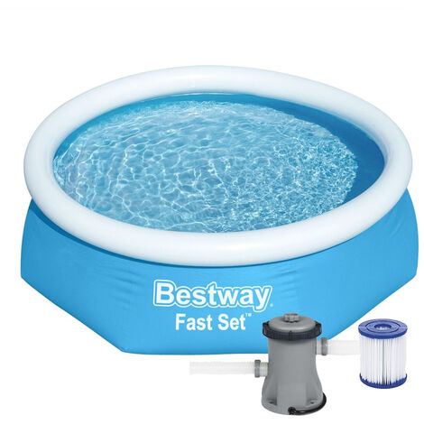 8' x 24 / 1880L Bestway Fast Set Swimming Pool Set with 220-240V Pump ...