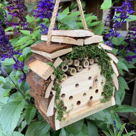 Tom Chambers Garden Wooden Bug House Wild Insect Hanging Habitat with ...