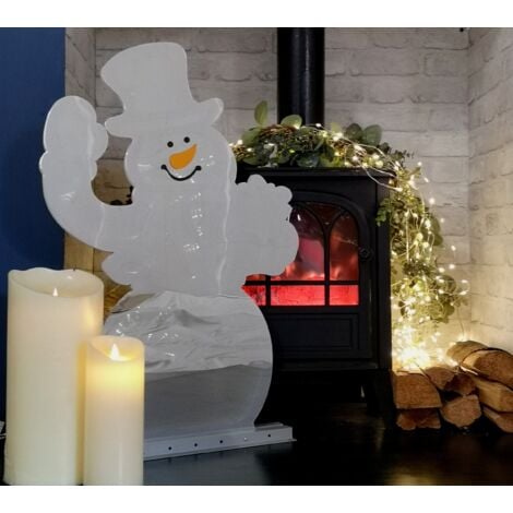 76cm Infinity Light up Standing Snowman Christmas Decoration with Multi ...