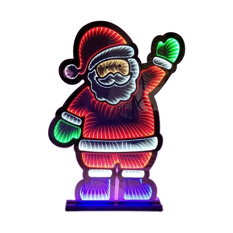 74cm Infinity Light up Standing Santa Christmas Decoration with Multi ...