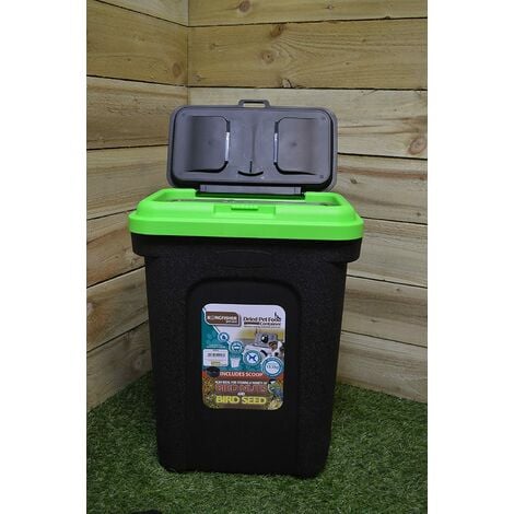 3 Pack 30 Litre Plastic Cat / Dog / Pet or Bird Food Storage Tub ...