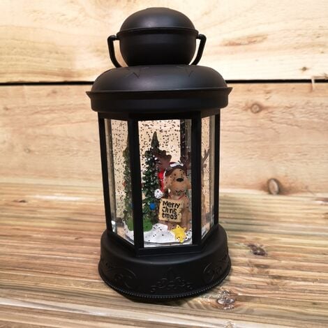 18cm Snowtime Battery Operated LED Christmas Glitter Water Spinner ...