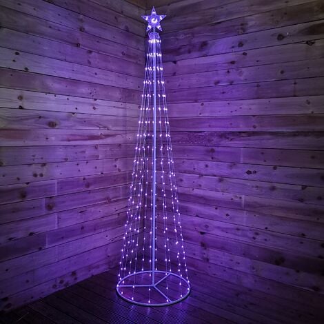 8ft (2.5m) LED Maypole Christmas Tree with Remote Control in Red, Green ...