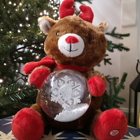 27cm Battery Operated Animated Singing & Dancing Plush Christmas Reindeer