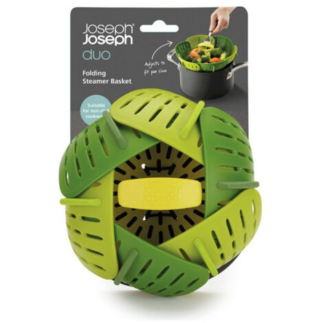 Cestello vapore pieghevole deJoseph Joseph Duo, grigio/rosso, con lati ...