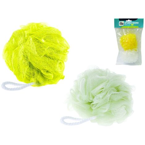 Spugna Bagno Bolle - Bianco e Giallo - Morbida e Resistente - 6 pz