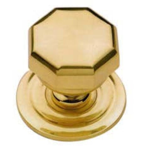 Pomolo prestige ottagonale per portoncino in ottone lucido - ø mm.70