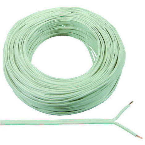 Cavo elettrico bipolare piattina costa stretta bianco - 2x mmq.0,50 colore bianco